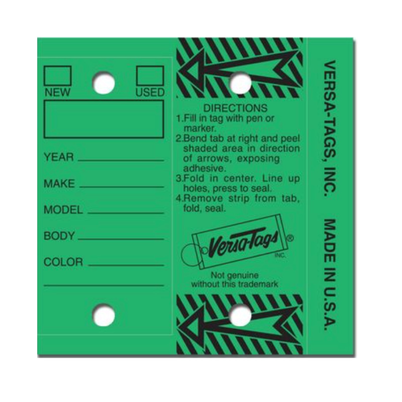 Asp-415 Versa-Tag Key Tag Green 250Bx | Dealer Industries