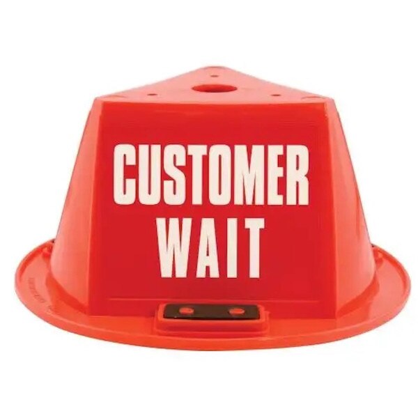 Asp-735 Red Cust Wait Magnetic Car Top Hat- Red "Customer Wait" Label ...