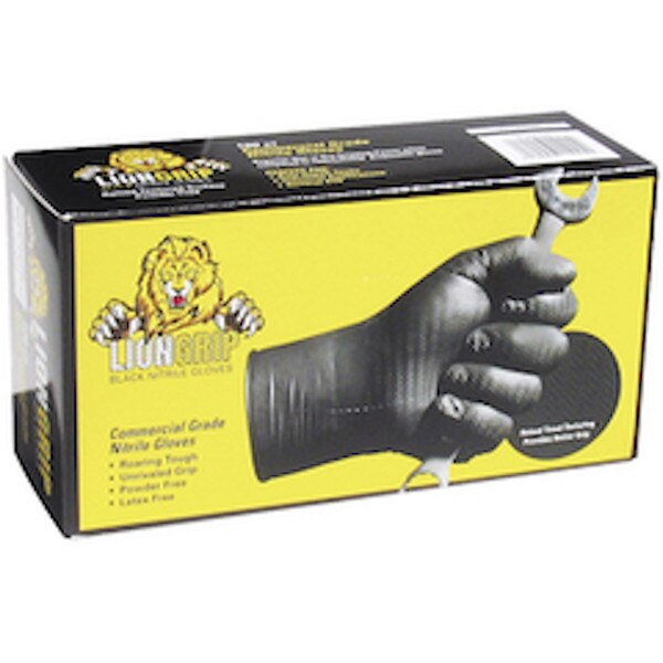 Glove 11045 Liongrip Black Nitrile Tex Pf X-Large | Dealer Industries
